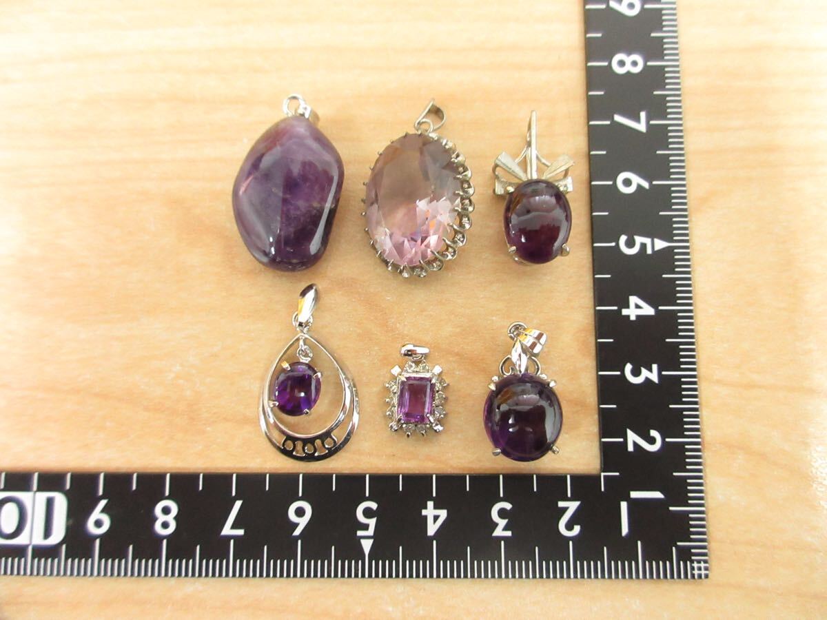 Yahoo!オークション - 【E49】アメジスト 紫水晶 ペンダントトップ ネ...
