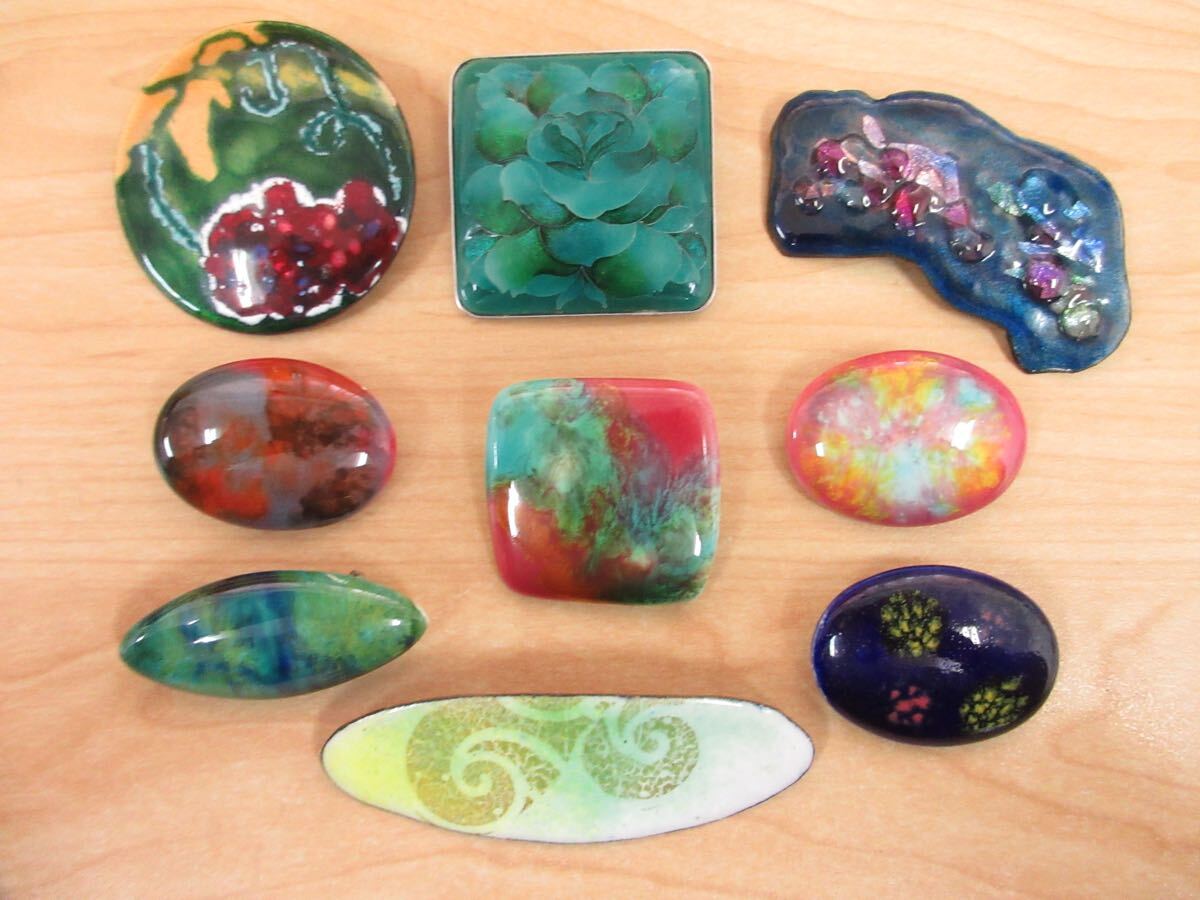 Yahoo!オークション - 【B78】焼き物系 ブローチ 七宝焼 九谷焼 九谷焼...