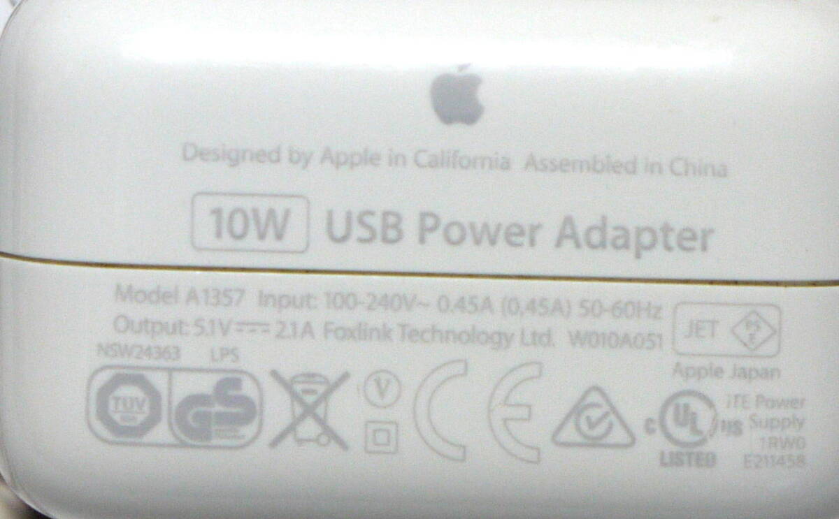 Yahoo!オークション - Apple 純正 10W USB ACアダプタ A1357 ②