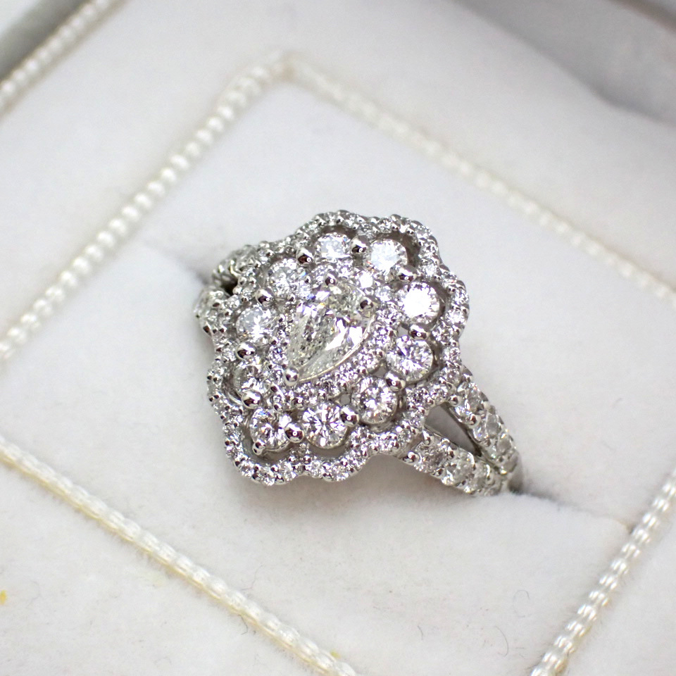 Yahoo!オークション - 【H/SI2】(中宝研鑑定書)ダイヤモンド0.317ct 脇...