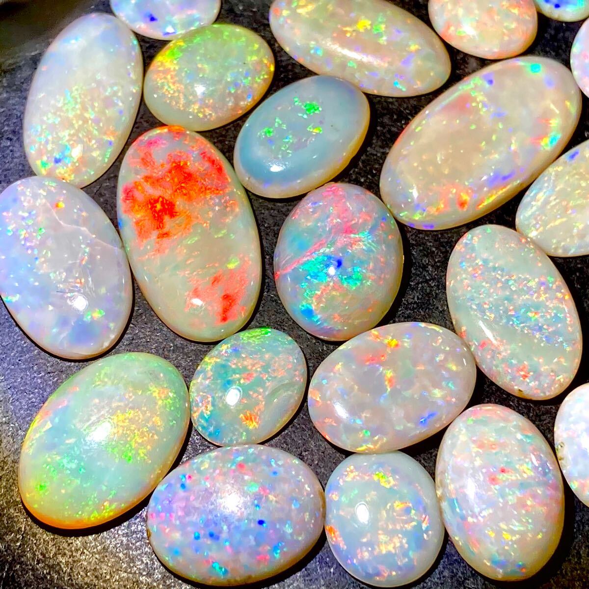 Yahoo!オークション - 遊色効果 (天然ホワイトオパールおまとめ)o 約10...