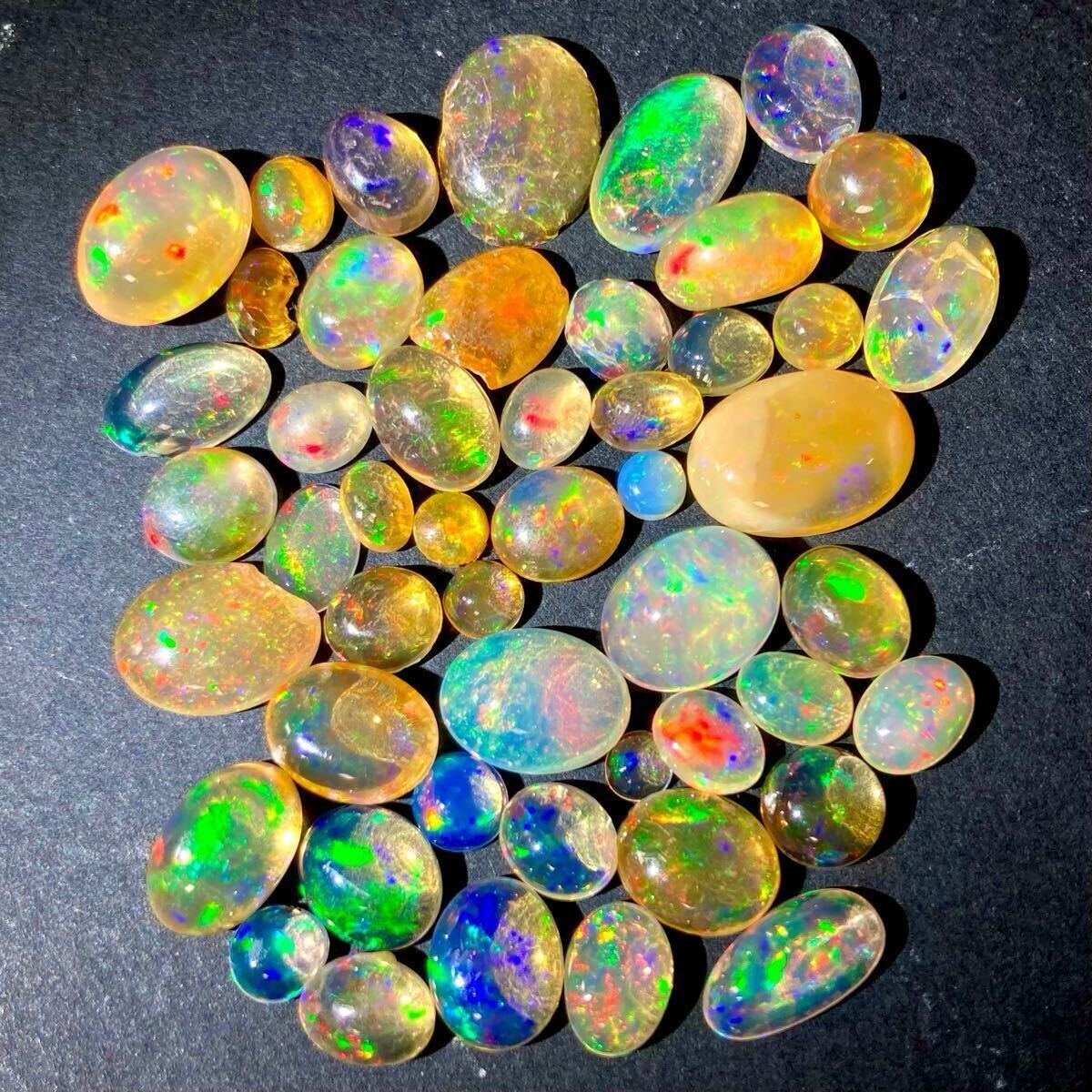 Yahoo!オークション - 遊色効果抜群 (天然オパールおまとめ49.5ct)o ル...