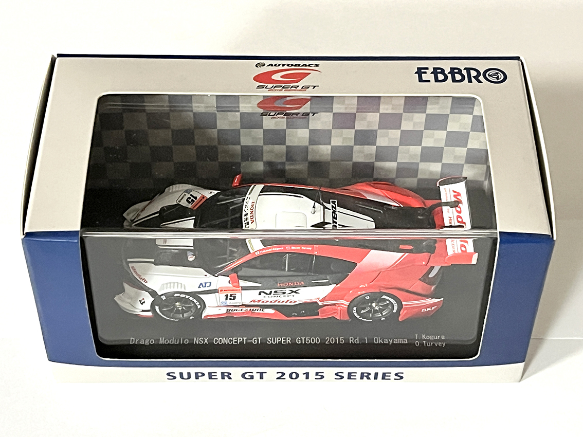 エブロ 1/43 SUPER GT 2015 Drago Modulo NSX CONCEPT-GT GT500 2015 Rd.1 EBBRO ドラゴ モデューロ ホンダ HONDA ...