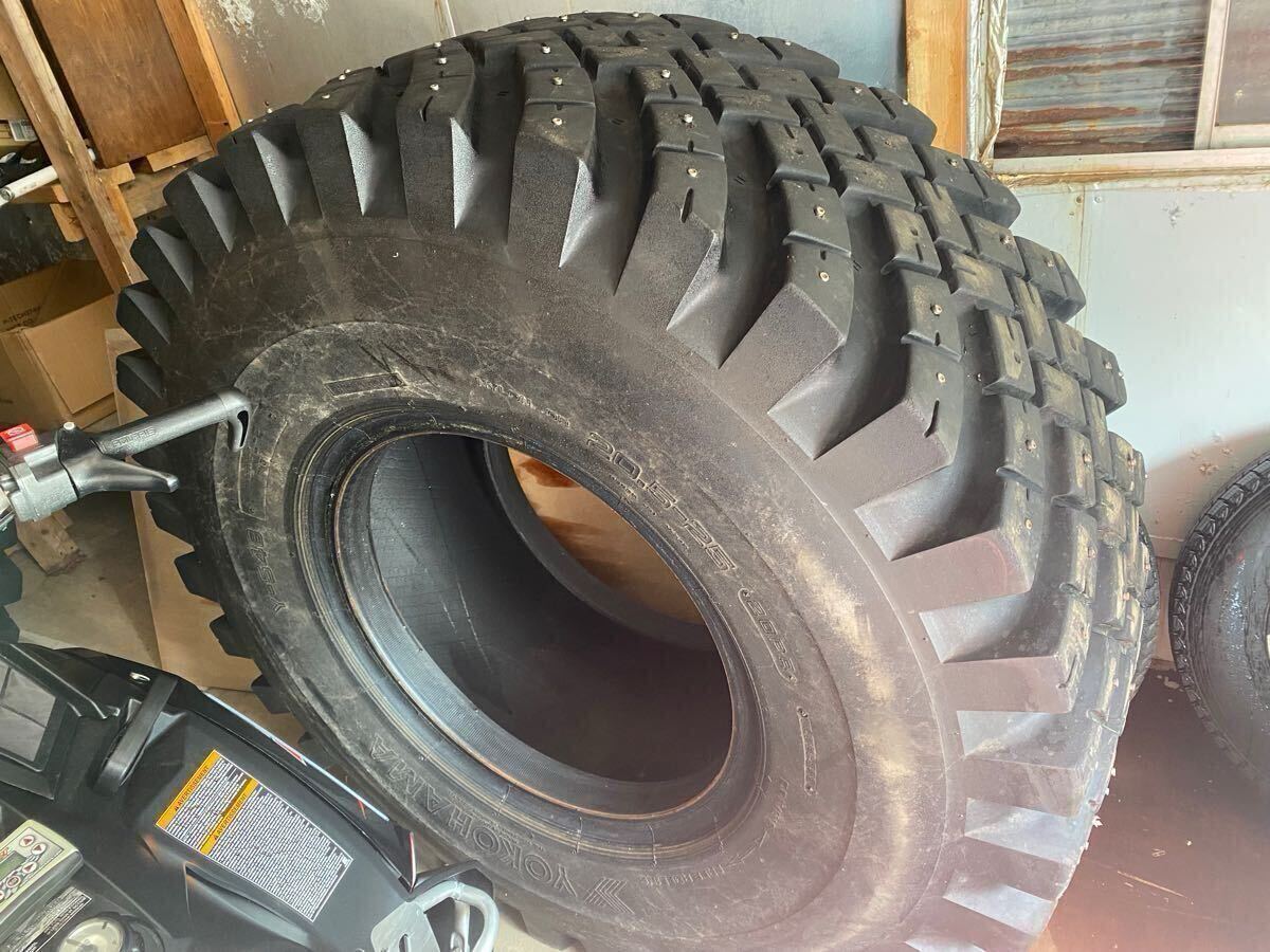 YOKOHAMA Y-548 L-2 Snow 20.5-25 20PR 2019年製 スパイク 2本 北海道 ホイールローダー タイヤショベル ZW180 PC200 PC300 ZW185 ...