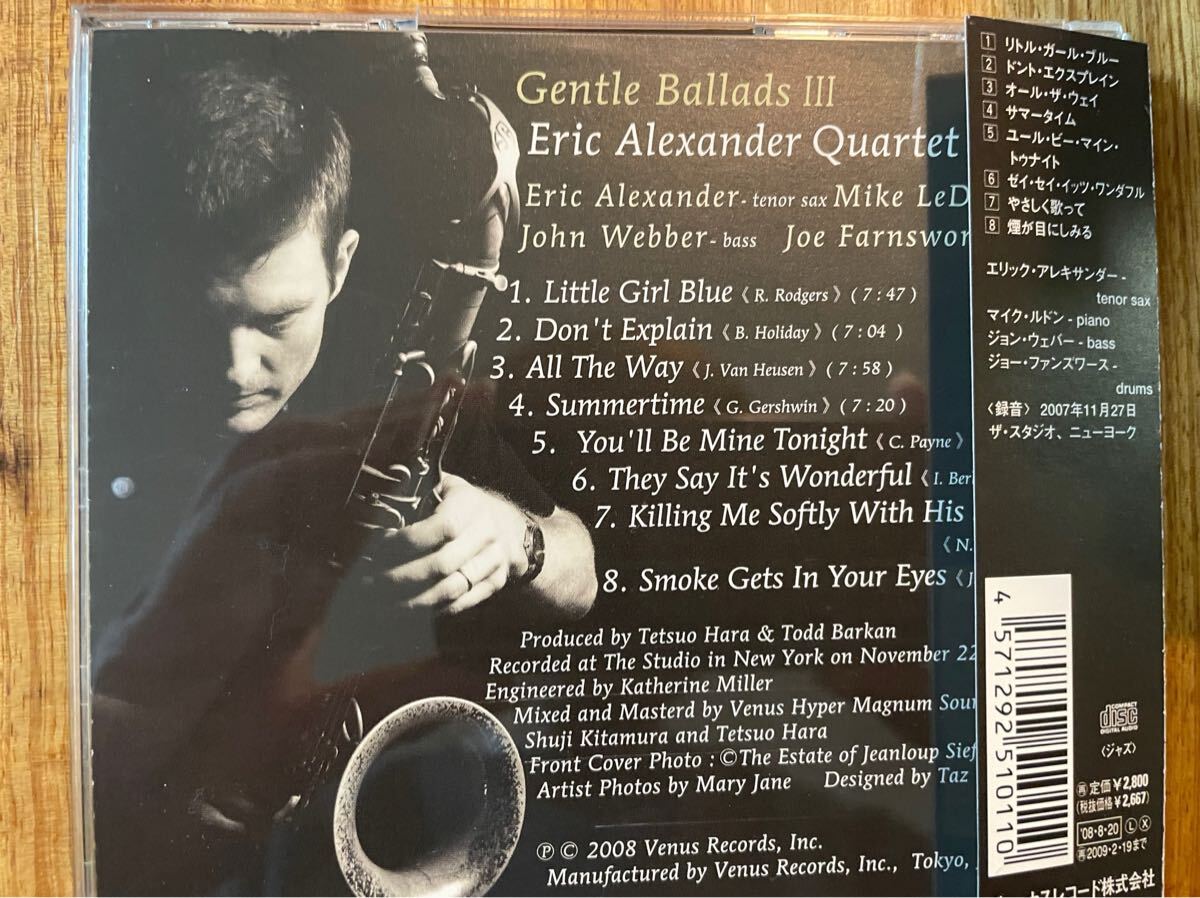 Yahoo!オークション - CD ERIC ALEXANDER QUARTET / GENTLE BALLADS Ⅲ
