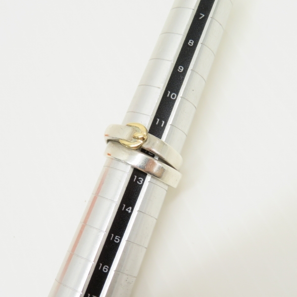 #apzj エルメス HERMES リング ダブルトゥルーリング 13号 コンビ ベルトモチーフ シルバー SV925 750 k18 レディース 728664(指輪)｜売買されたオークション ...