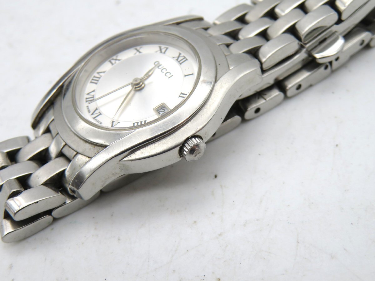 Yahoo!オークション - \1 ジャンク グッチ 5500L シルバー クオーツ レ...