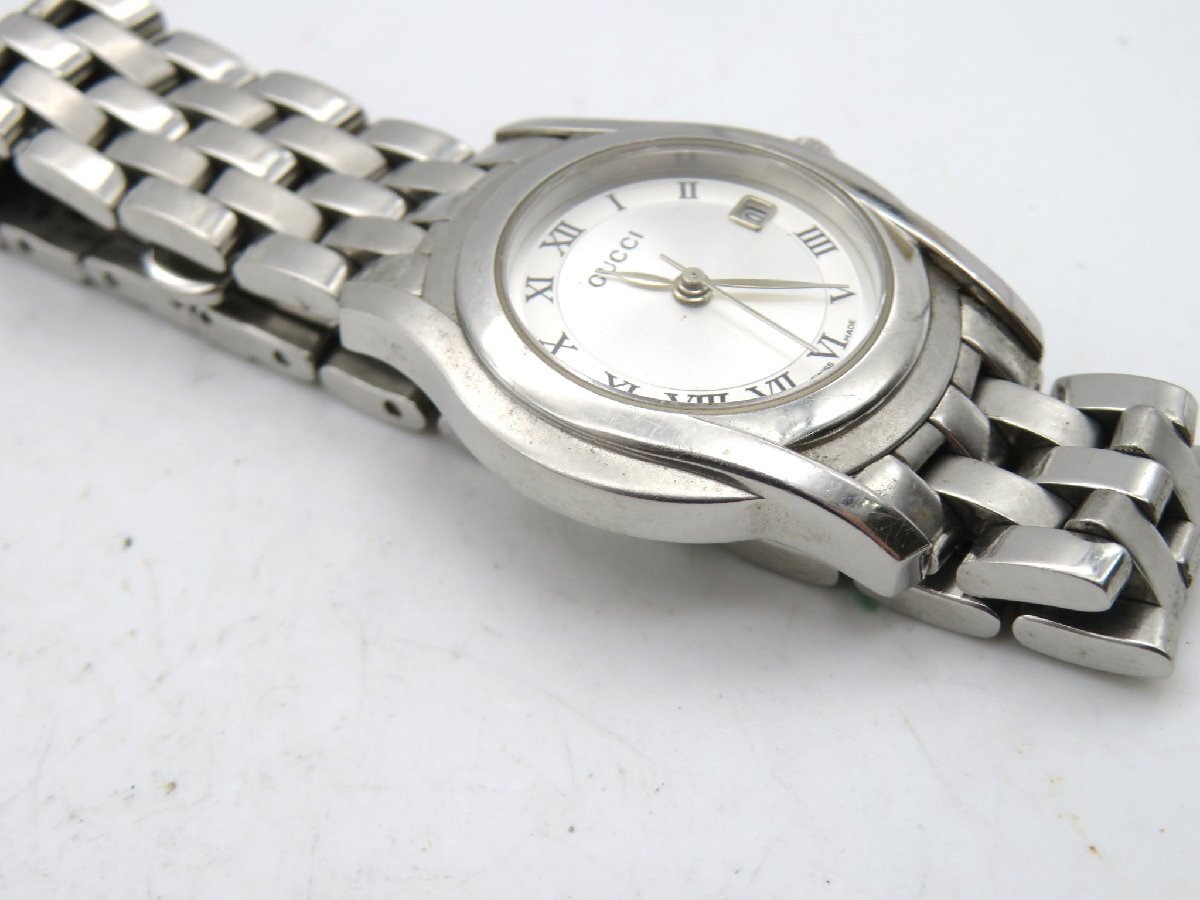 Yahoo!オークション - \1 ジャンク グッチ 5500L シルバー クオーツ レ...