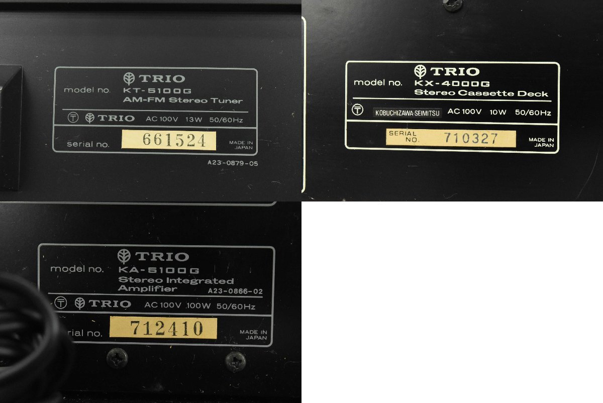 Yahoo!オークション - F TRIO トリオ KA-5100G KT-5100G KT-4000G シス...