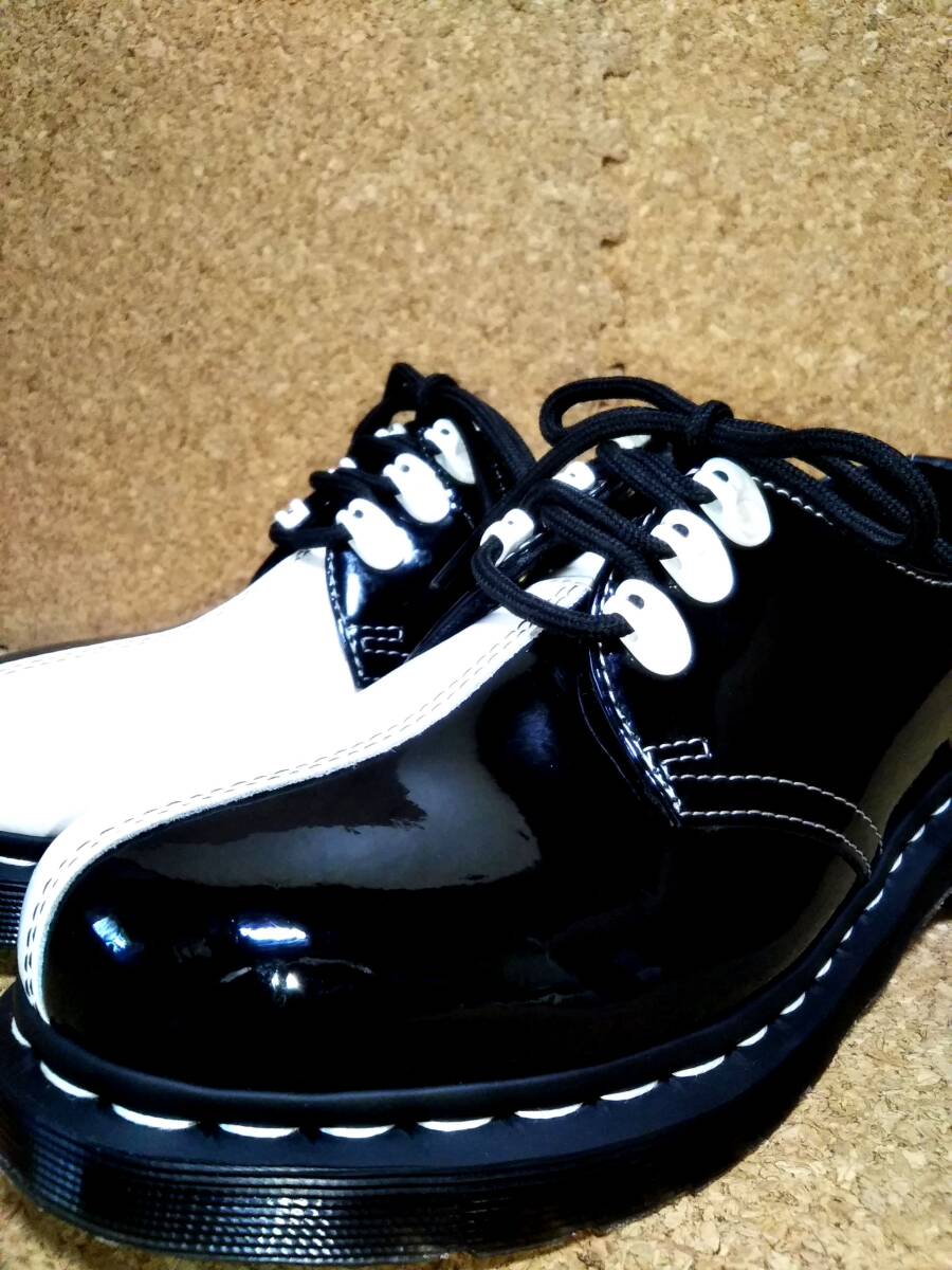 Dr.MARTENS ドクターマーチン 1461 TOKYO 3ホールシューズ UK4 23cm CORE PRINT 3 EYE SHOE BLACK+WHITE PATENT 入手困難 ...