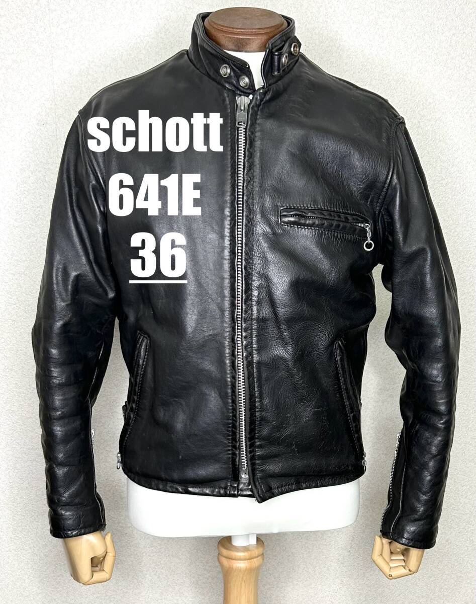 Yahoo!オークション - ⑤schott【36】641E 米国製シングルライダース ...