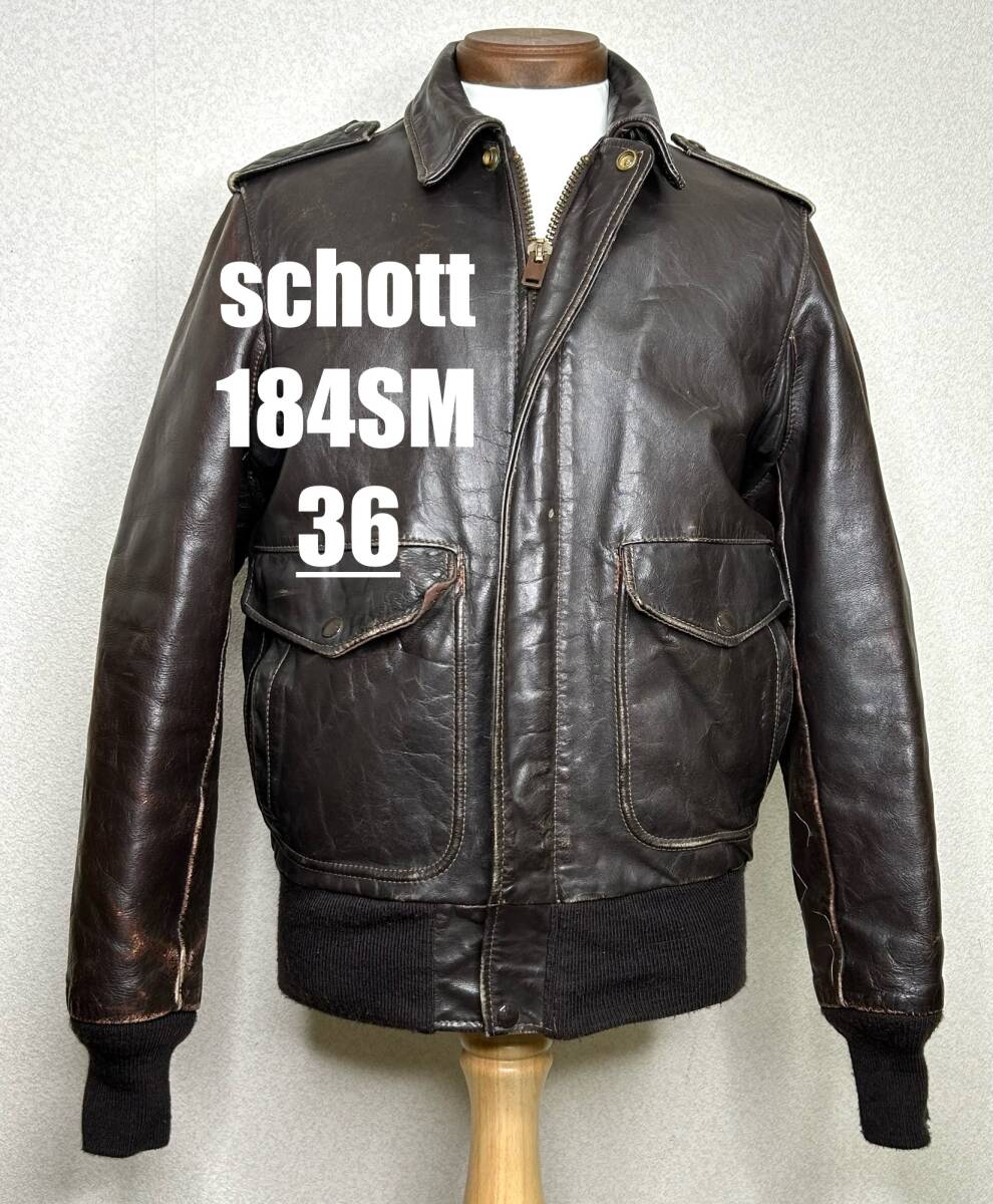 Yahoo!オークション - ⑭schott【36】184SM 米国製シングルライダース ...