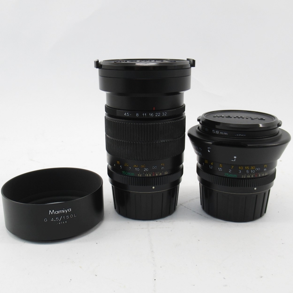 Yahoo!オークション - 1円〜 Mamiya マミヤ レンズ 2点 G 150mmL F4.5 ...