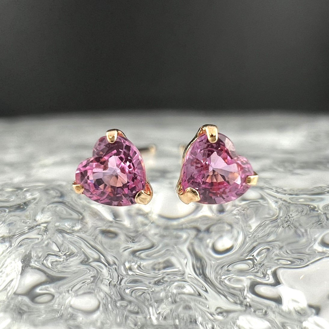 Yahoo!オークション - 【77】 K18 ダイヤモンド ピアス ハート ピンク...