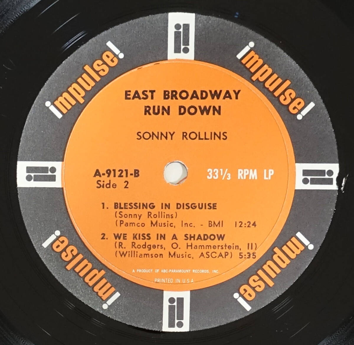 US impulse MONO A-9121 オリジナル East Broadway Run Down / Sonny Rollins Van gelder刻印(ジャズ一般)｜売買された ...