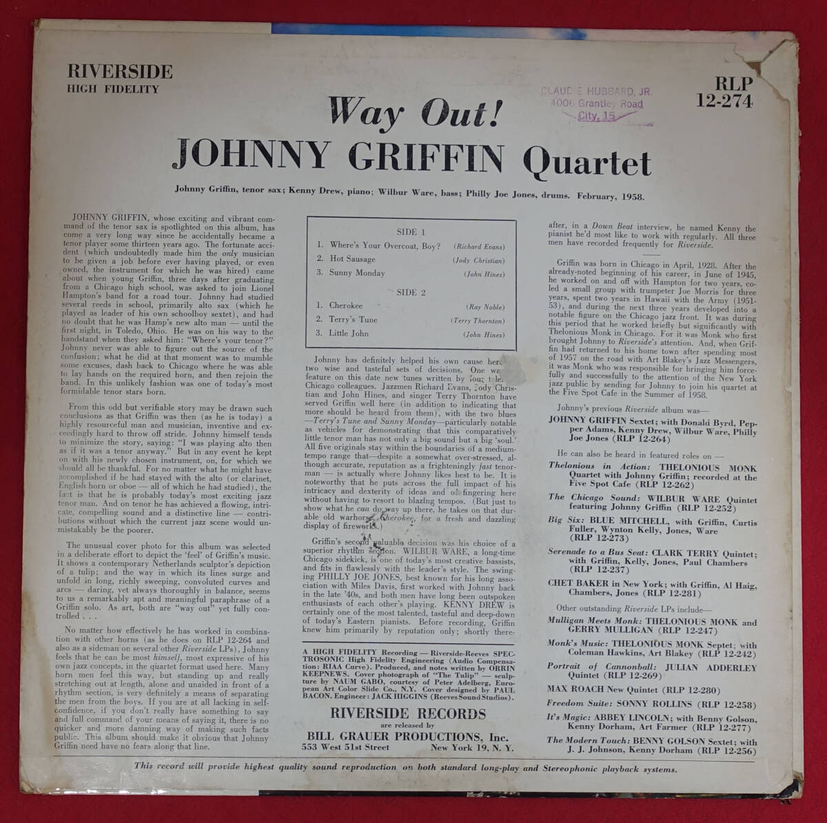 Yahoo!オークション - US Riverside RLP 12-274 オリジナル Way Out Jo...