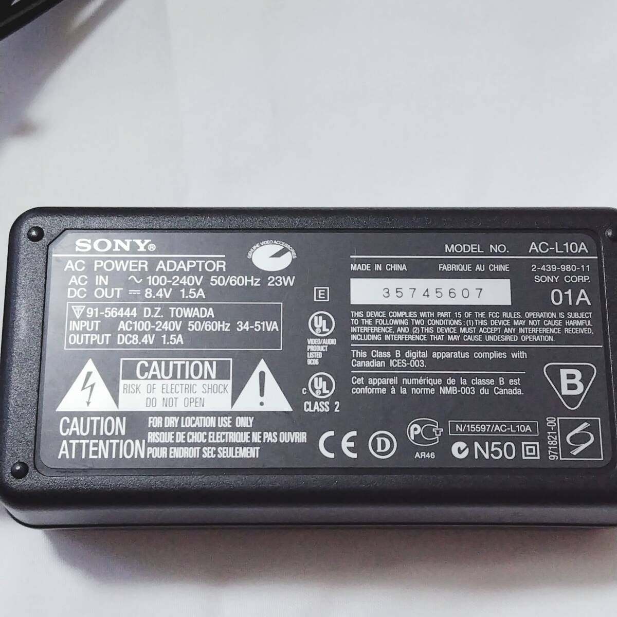 Yahoo!オークション - SONY 純正 ACアダプター AC-L10A ソニー ビデオ...