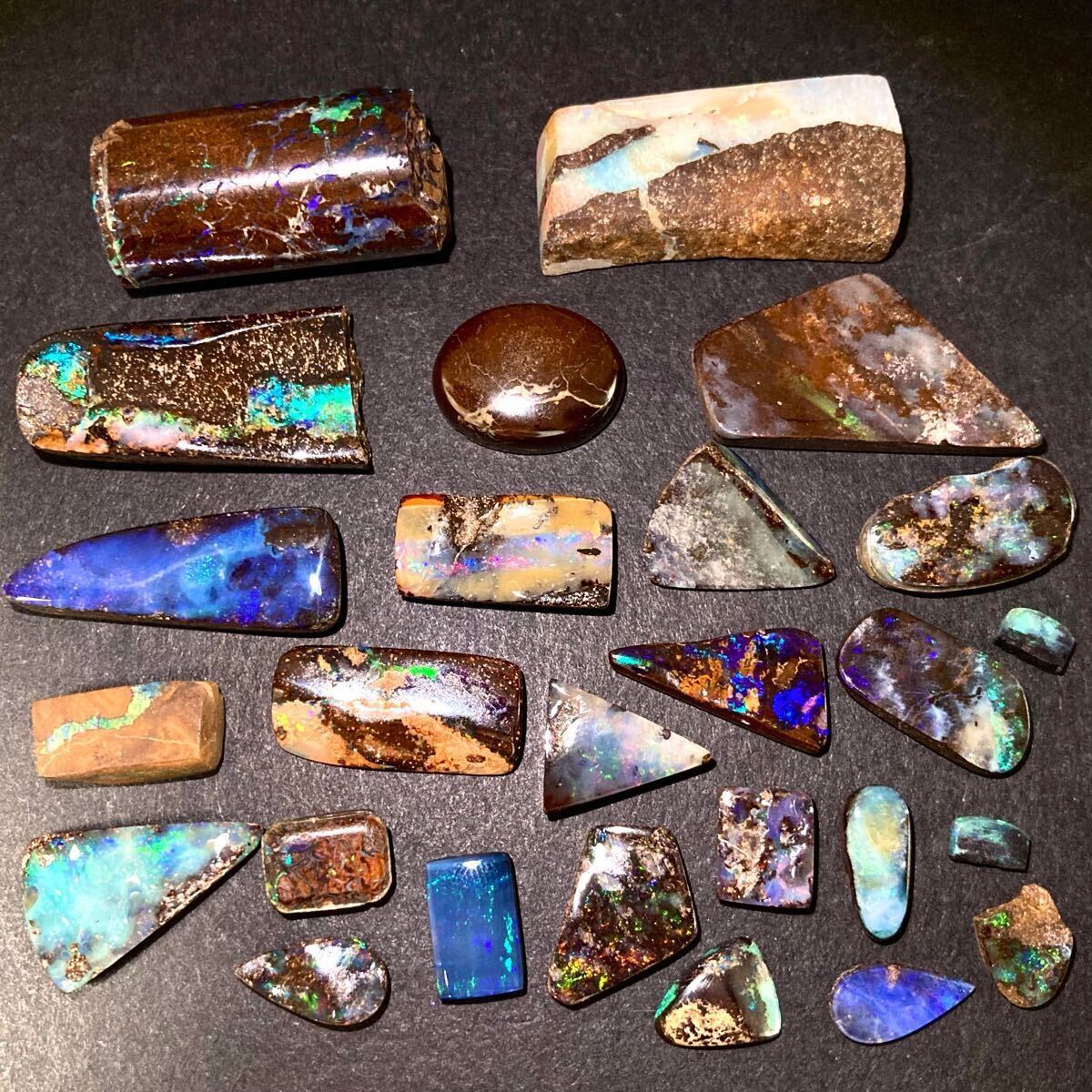 Yahoo!オークション - 遊色効果 天然ボルダーオパールおまとめ170.5c...