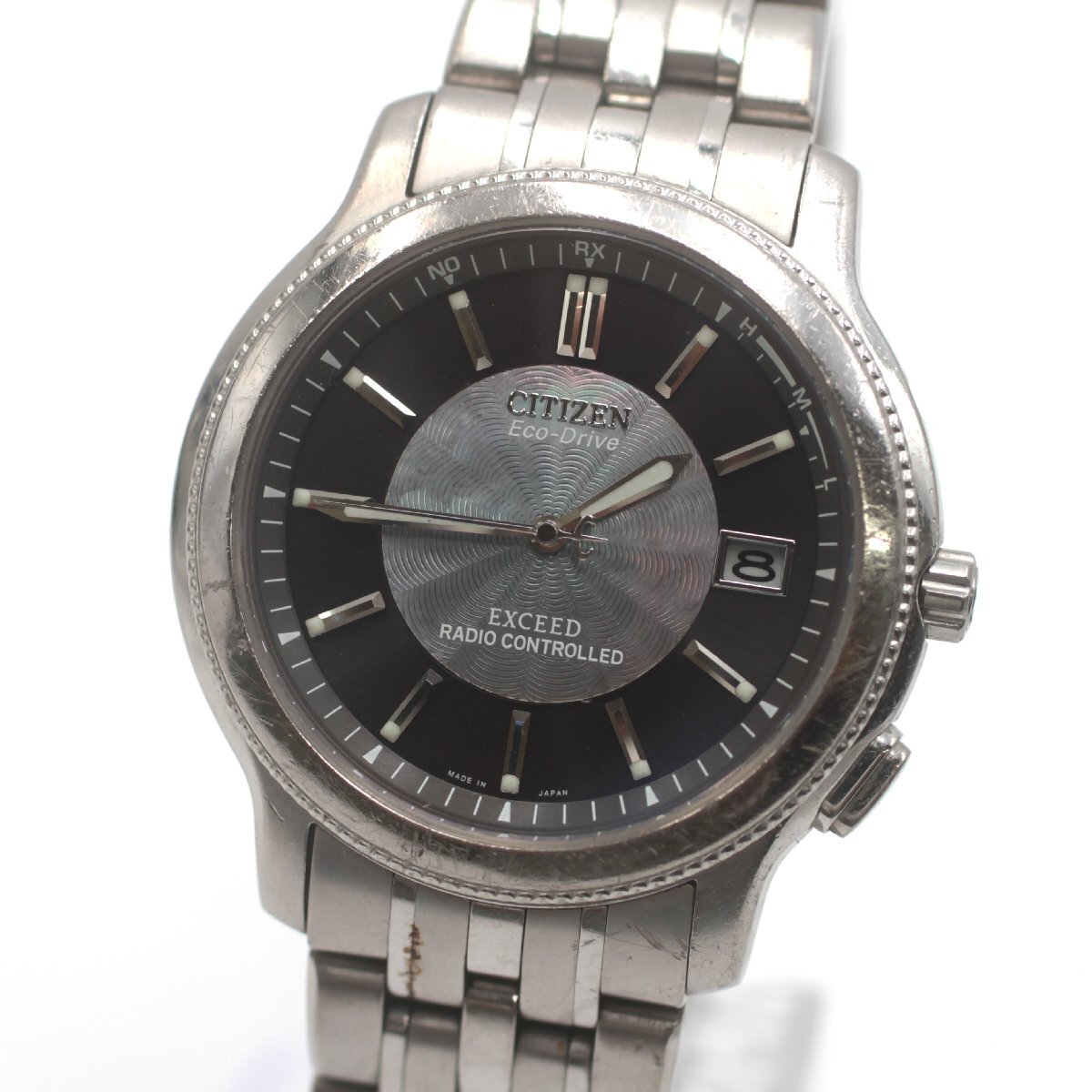 1円 稼働 CITIZEN シチズン EXCEED エクシード エコドライブ ラジオコントロール H410-T007716 QZ ブルーシェル文字盤 腕時計 098120241029 ...
