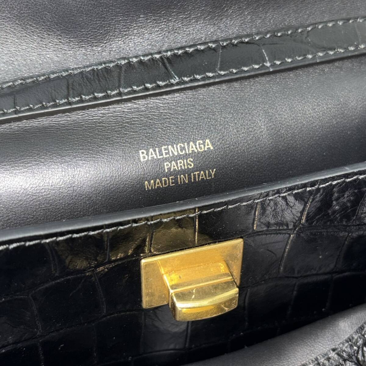 1円 極美品 BALENCIAGA RODEO クロコ エンボス ハンドバッグ 1円 極美品 BALENCIAGA RODEO クロコ エンボス ハンドバッグ
