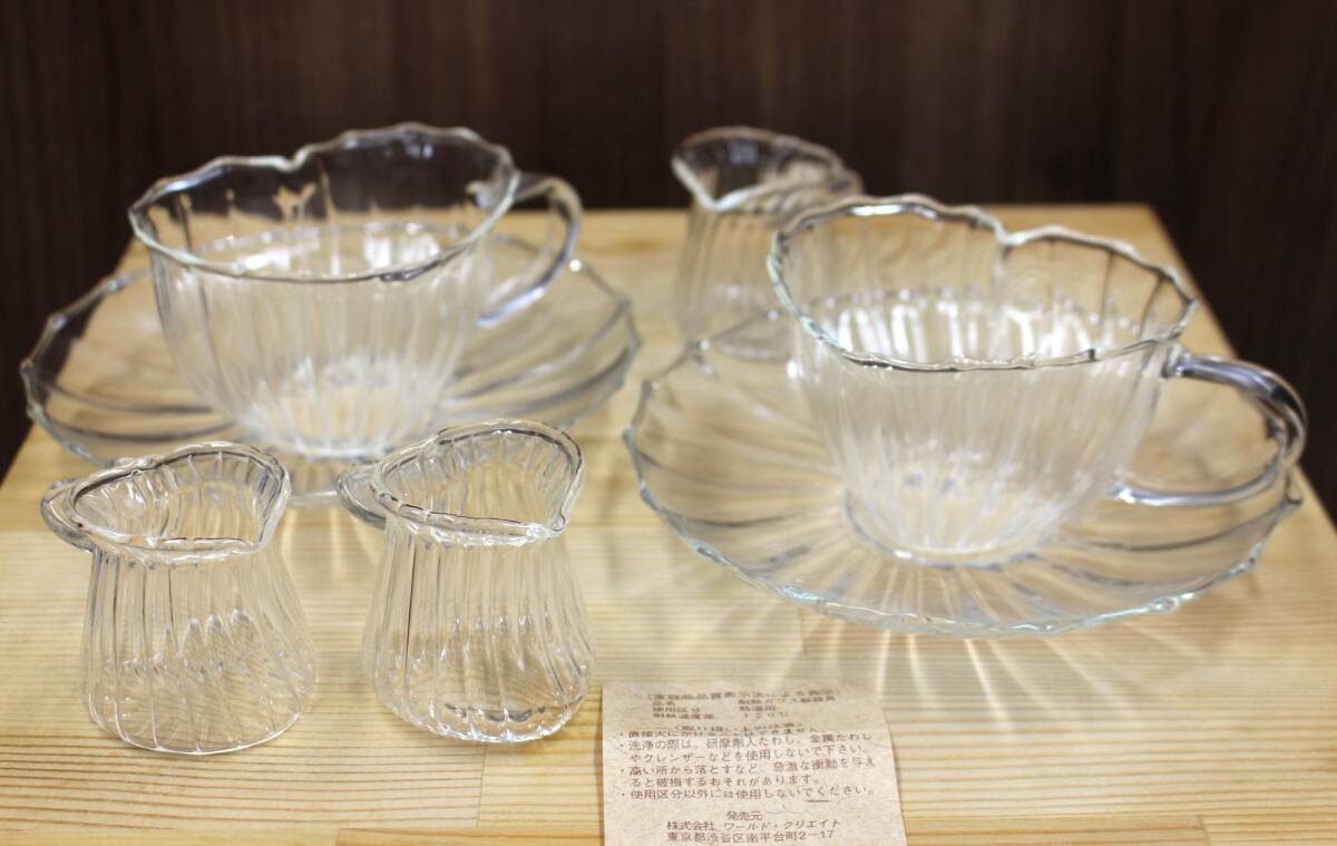 ② 品 ワールドクリエイト ハート型 カップ＆ソーサー 2客 ミルクピッチャー3個 まとめ 耐熱ガラス VIV Y4101606(ティーカップ)｜売買されたオークション情報、yahooの商品 ...