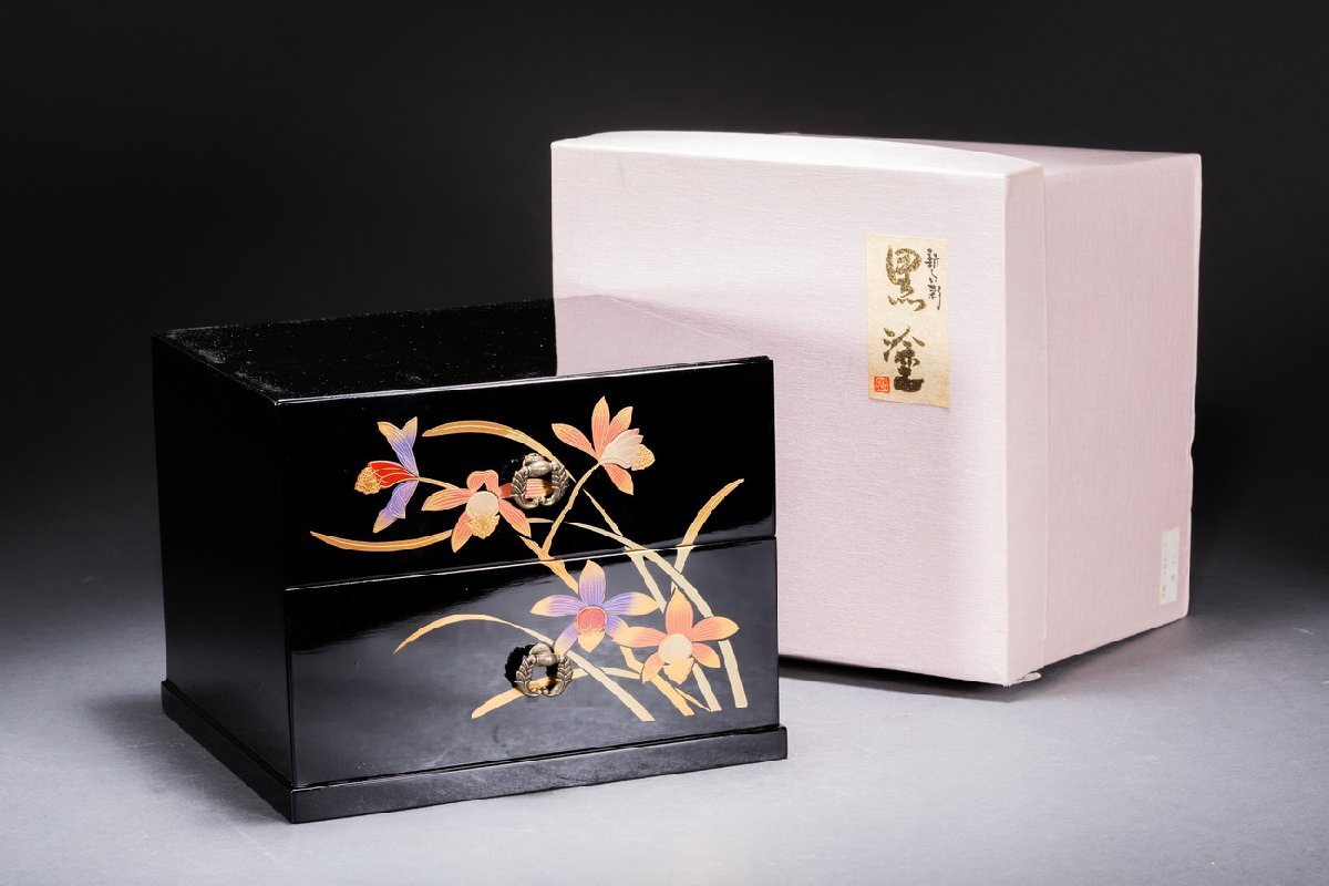 善古堂 某有名オークション買入 時代物 黒塗 彩絵花卉紋アクセサリー箱 共箱 骨董品 古美術0925-363S01(その他)｜売買されたオークション情報、yahooの商品情報をアーカイブ公開 ...