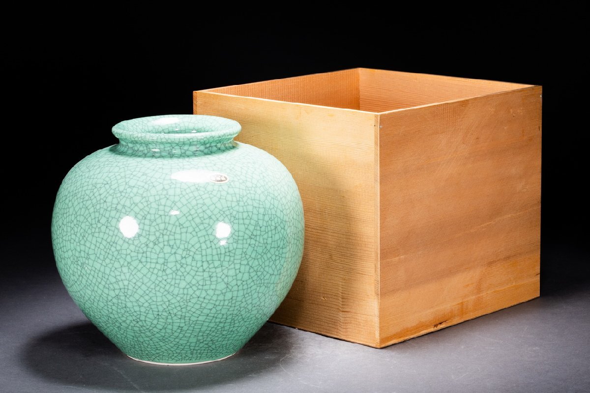 善古堂 某有名オークション買入 時代物 信楽焼 緑釉壺 花入 花生 共箱 和風インテリア 骨董品 古美術0925-395S01(花器、壷)｜売買されたオークション情報、yahooの商品情報を ...