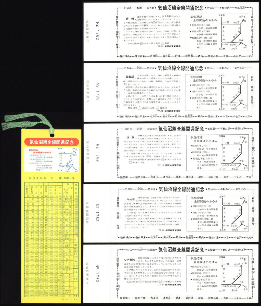Yahoo!オークション - S52 気仙沼線 全線開通記念入場券 3セット