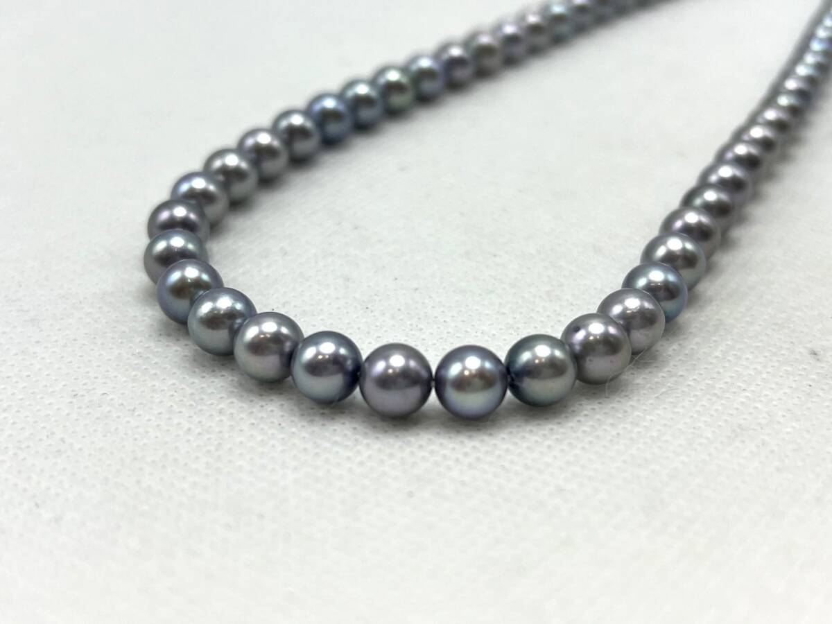 Z1660 パールネックレス 青真珠 SILVER刻印 約7mm珠 アクセサリー レディース 小物 現状品 長さ約41cm pearl ブルーパール(真珠)｜売買されたオークション情報 ...