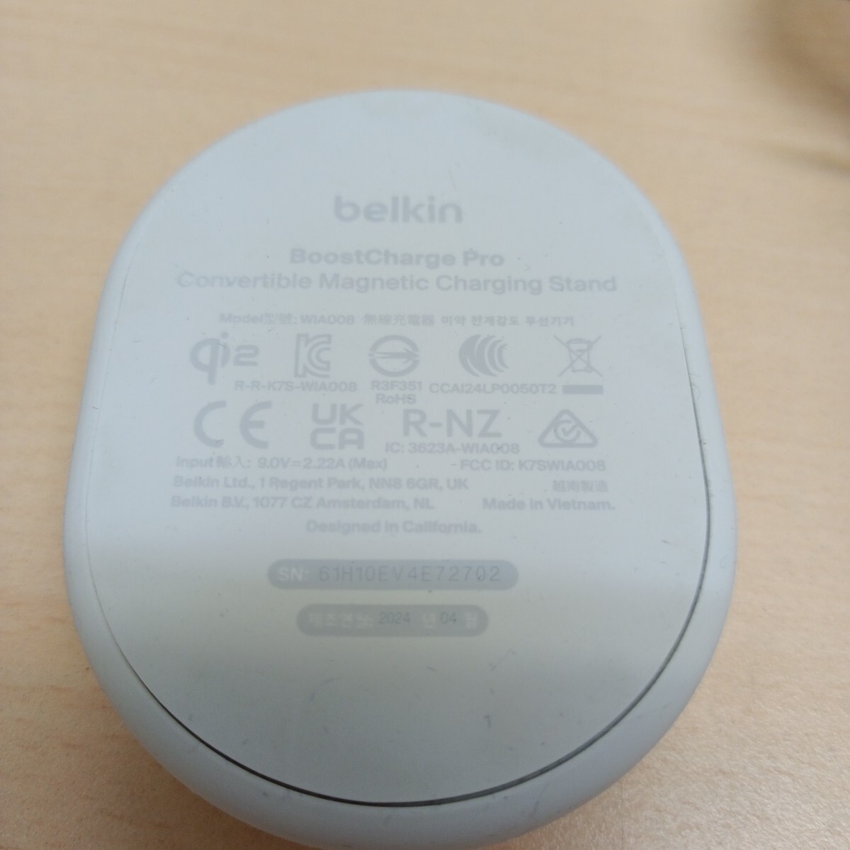 Yahoo!オークション - y102506fk Belkin Qi2ワイヤレス充電スタンド Qi...