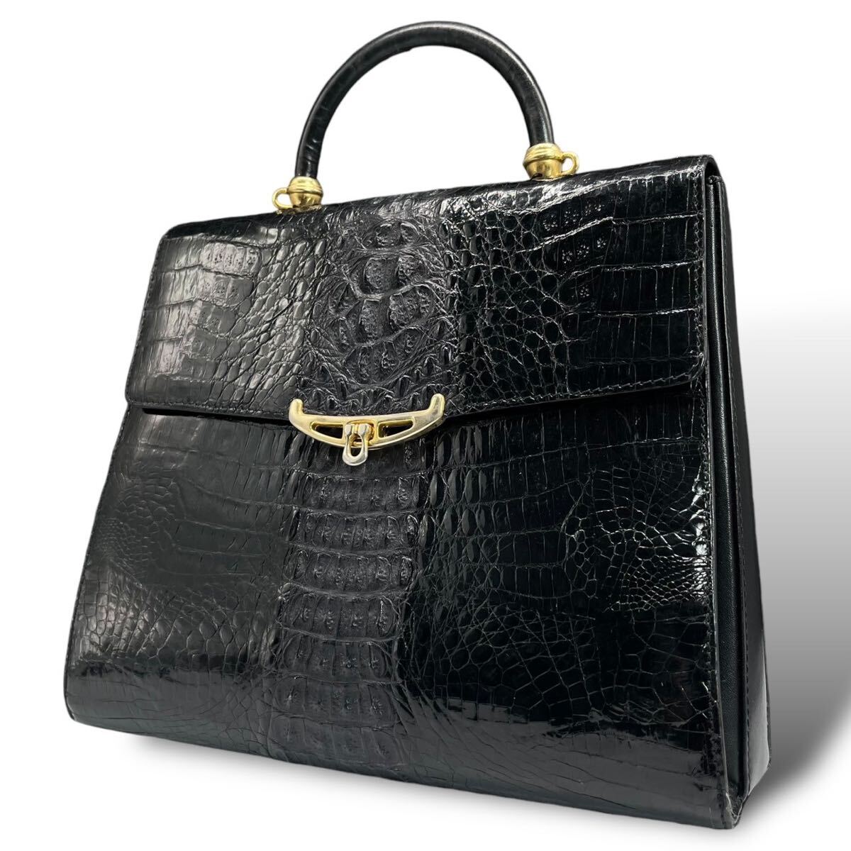 Yahoo!オークション - 美品 3176 ハンドバッグ クロコダイル crocodile...