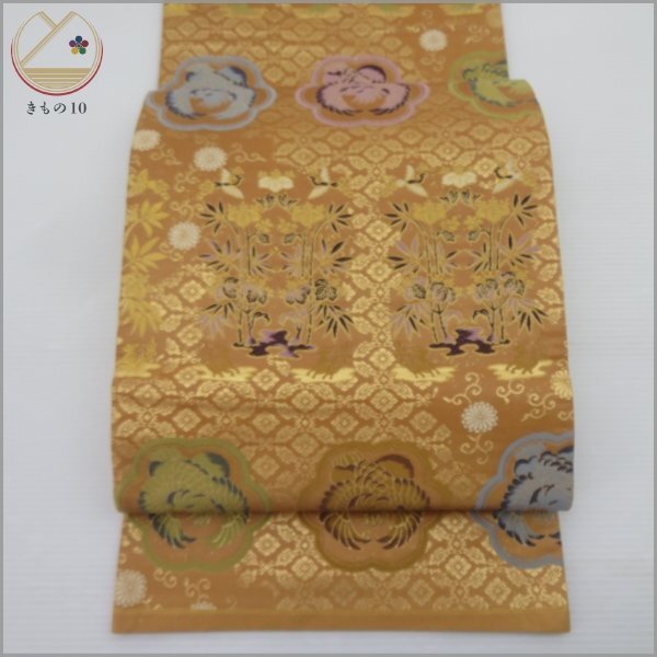 Yahoo!オークション - 着物10 1円 絹 袋帯 六通柄 長さ434cm [同梱可]...