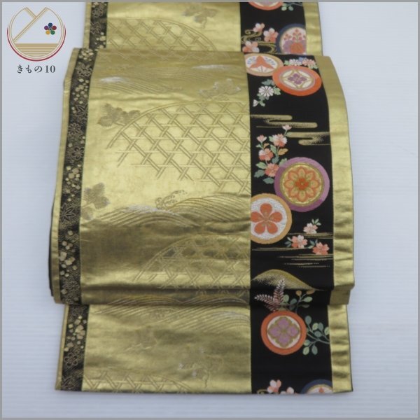 Yahoo!オークション - 着物10 1円 絹 袋帯 六通柄 長さ428cm [同梱可]...