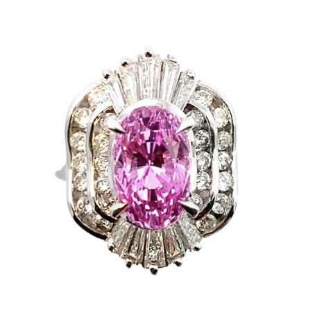 Yahoo!オークション - 2.26ct ピンクサファイヤ ダイヤモンド デザイン...