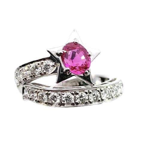 Yahoo!オークション - ミャンマー ピンクサファイヤ 1.165ct ダイヤモ...