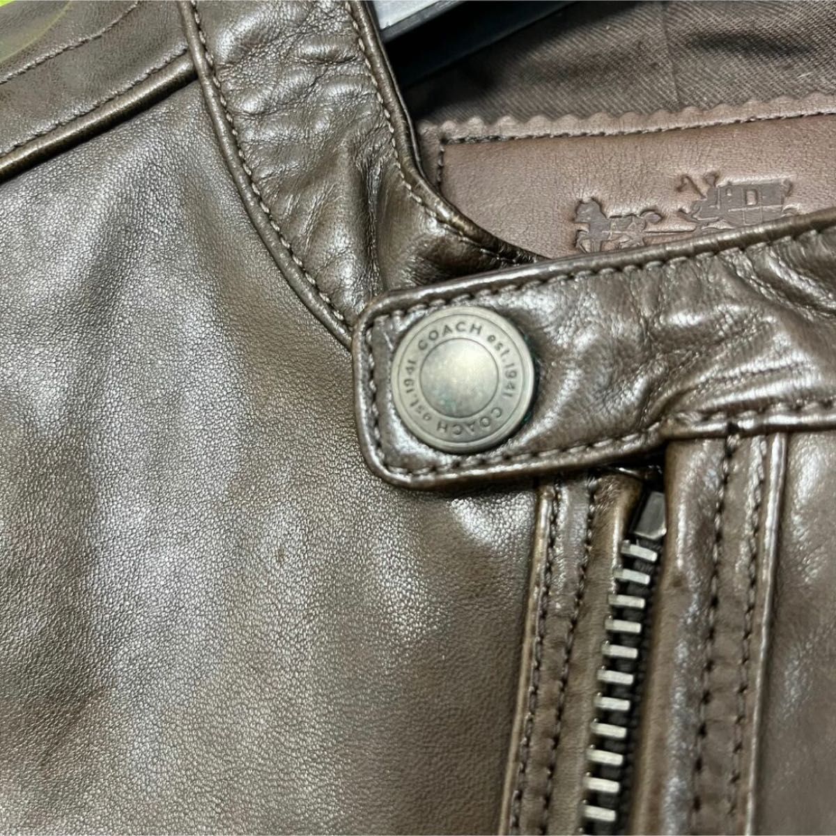 本革COACH コーチ レザージャケット シングルライダース 羊革 本革COACH コーチ レザージャケット シングルライダース 羊革