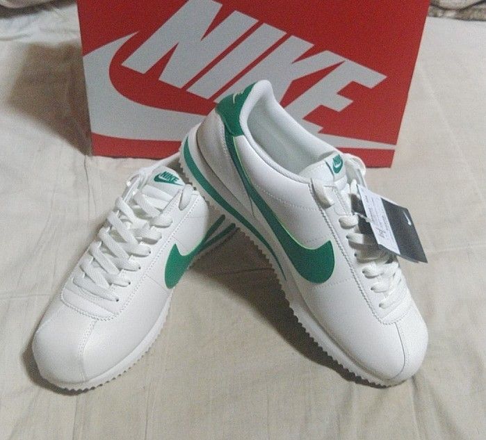 新品箱入 ナイキ コルテッツ NIKE CORTEZ レザー 白/ 緑 29 新品箱入 ナイキ コルテッツ NIKE CORTEZ レザー 白/ 緑 29