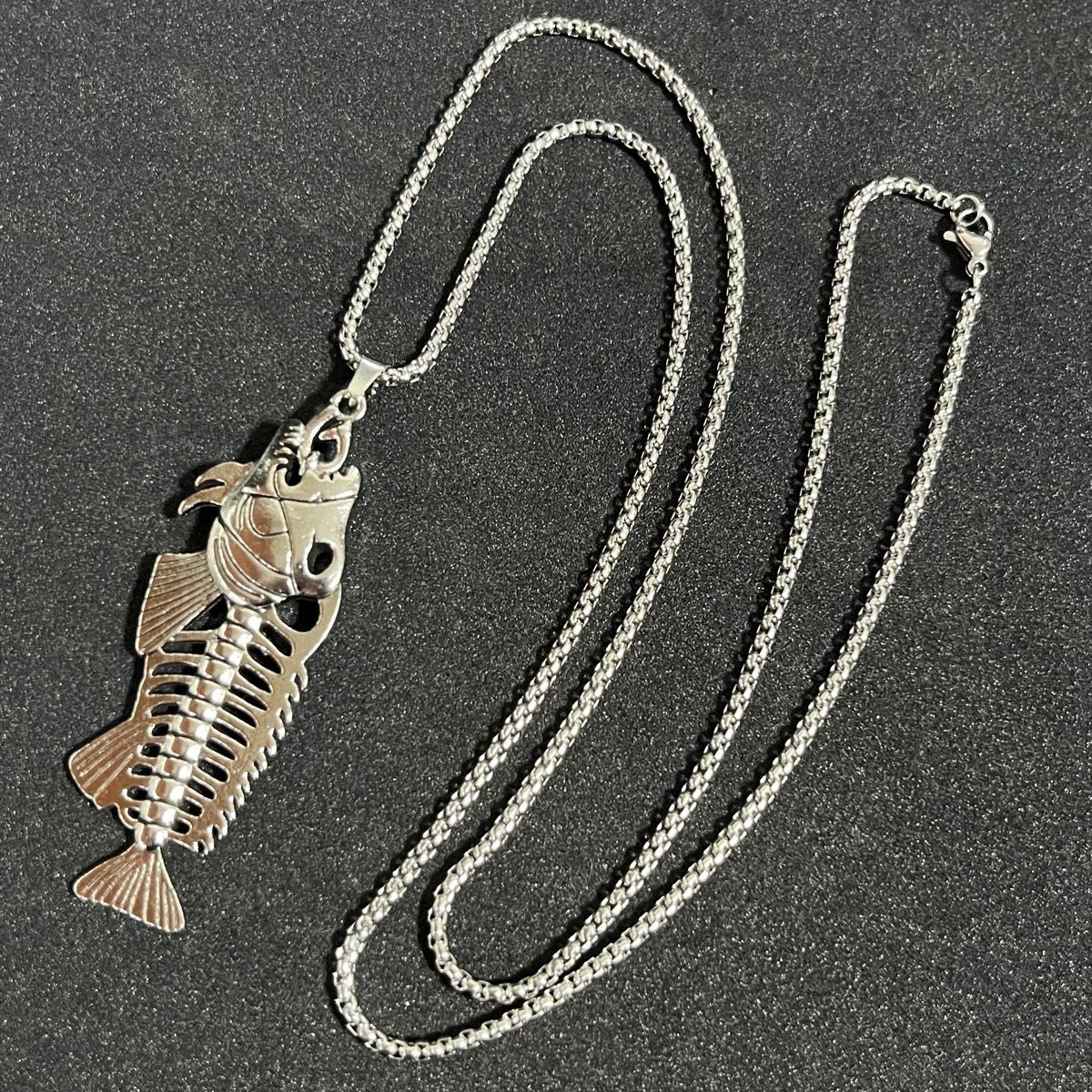 N023 フィッシュボーン ネックレス 魚 骨 アクセサリー 釣り N023 フィッシュボーン ネックレス 魚 骨 アクセサリー 釣り
