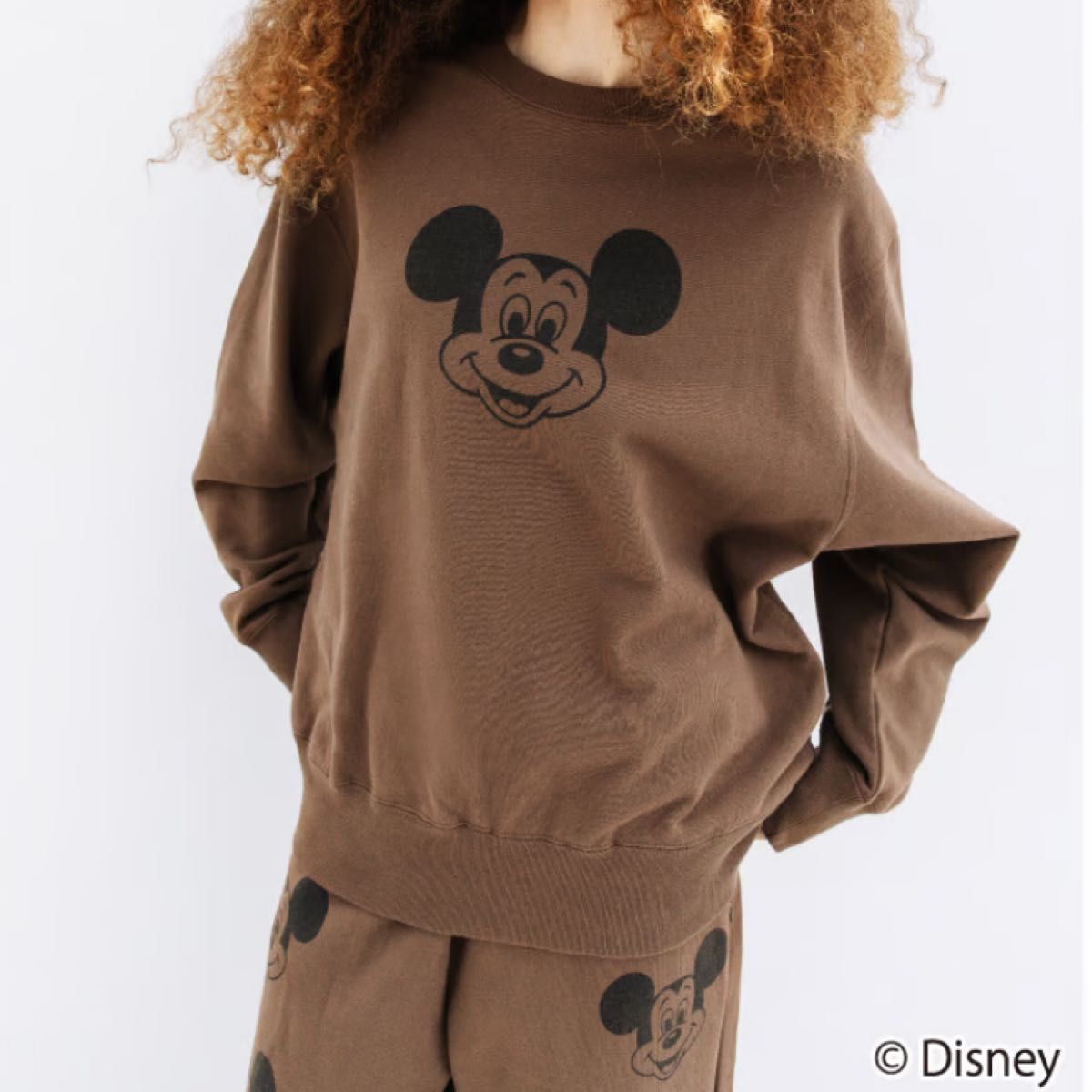 Disney collection WCJ SWEAT TOP ミッキー ブラウン 若槻千夏 Disney collection WCJ SWEAT TOP ミッキー ブラウン 若槻千夏