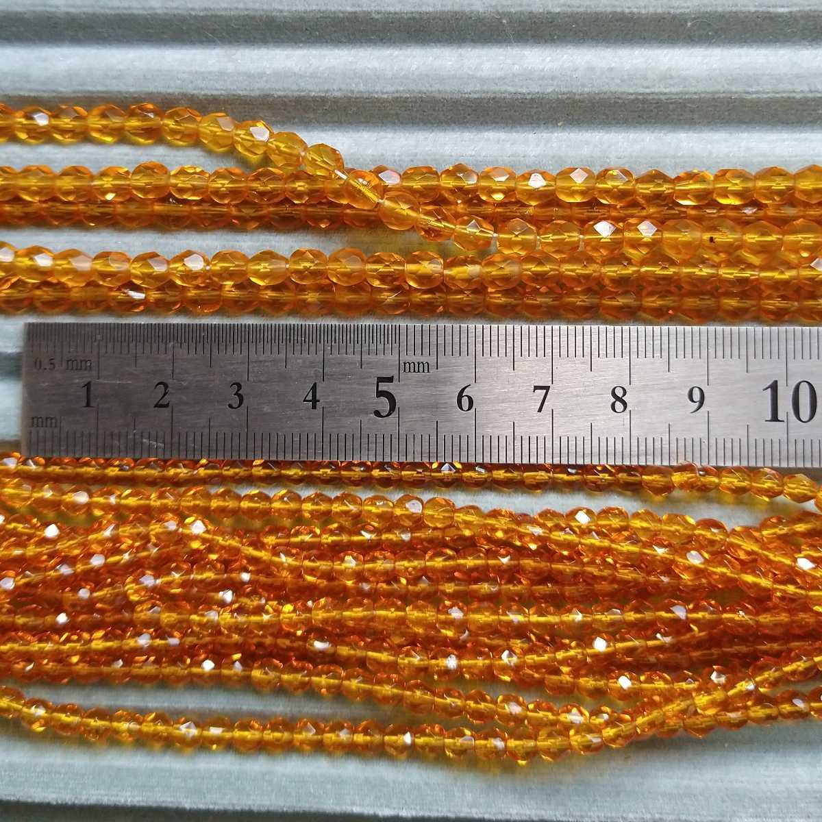 Yahoo!オークション - 55cm分 4mm ファイアポリッシュ チェコビーズ ト...