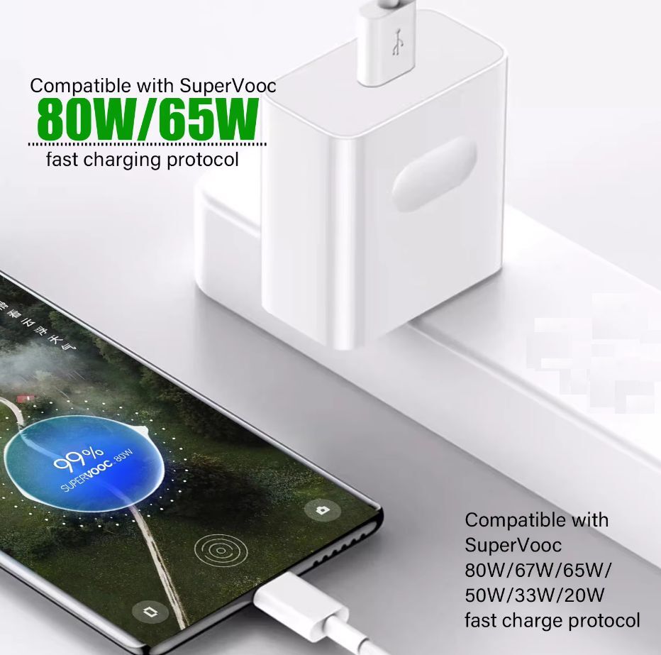 OPPO SUPERVOOC 80W 急速充電アダプター 神ジューデンケーブル付 OPPO SUPERVOOC 80W 急速充電アダプター 神ジューデンケーブル付