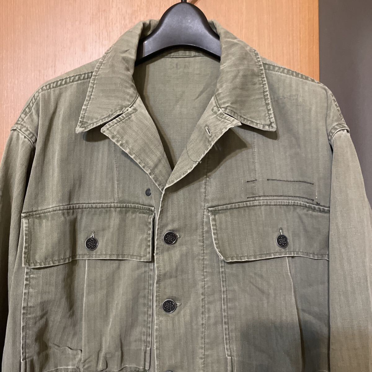 希少『US ARMY』40s「M-43」13スターボタンHBTジャケット 希少『US ARMY』40s「M-43」13スターボタンHBTジャケット