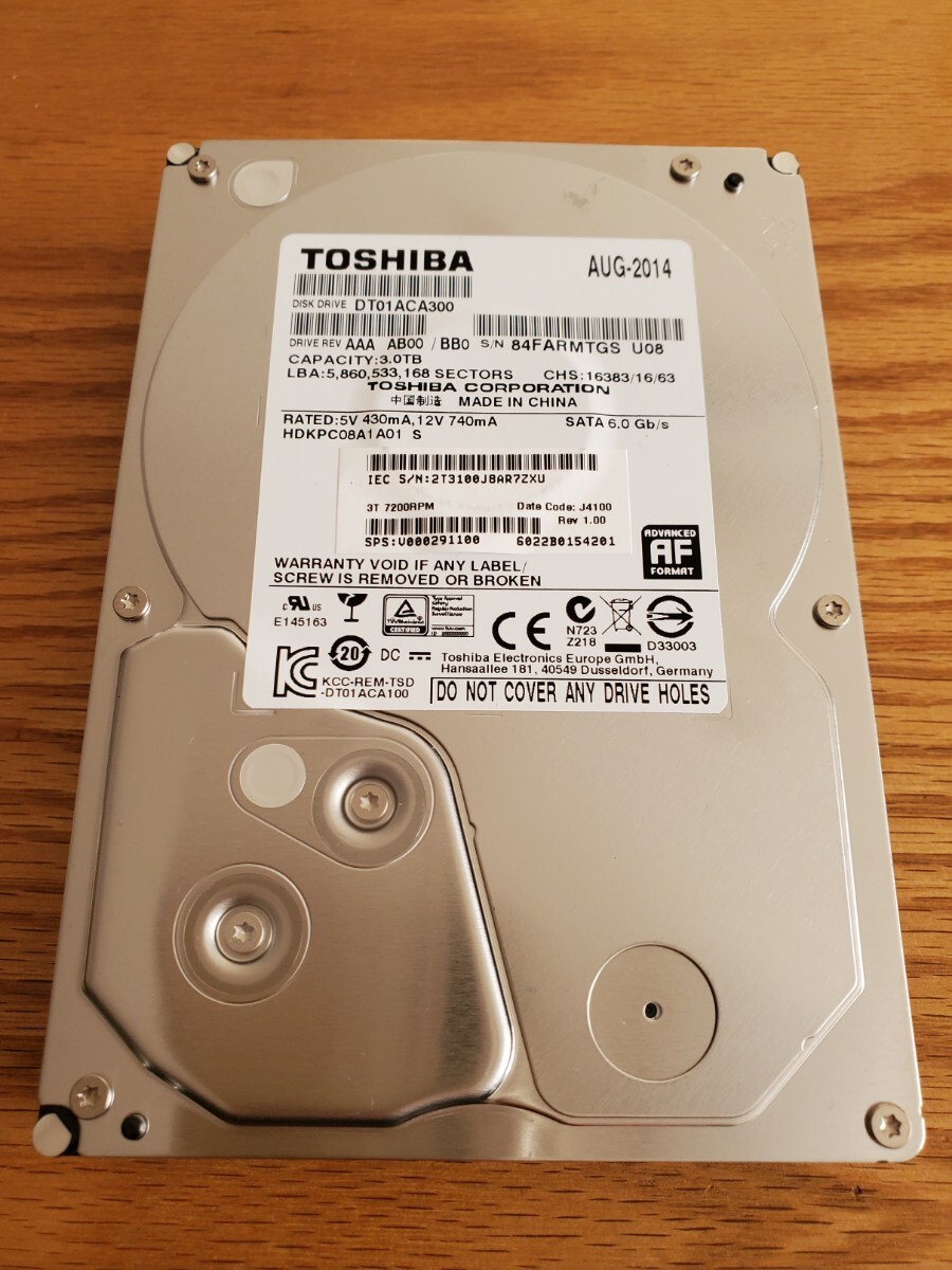 Yahoo!オークション - TOSHIBA DISK DRIVE DT01ACA300