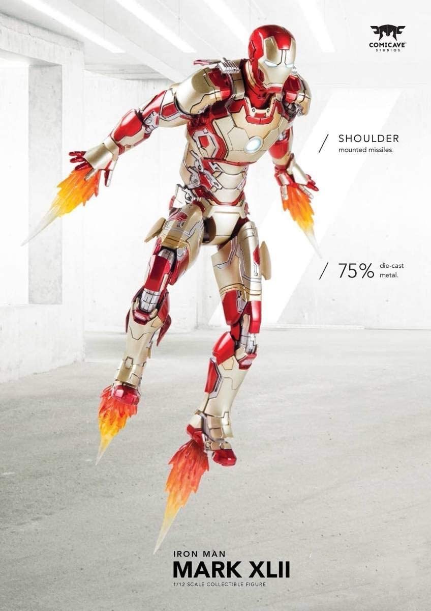 【樂淘letao】日本代購代標第一品牌－新品未開封 COMICAVE STUDIOS コミケイブ 1/12スケール アクション フィギュア アイアンマン マーク42 MK42 合金 完成品