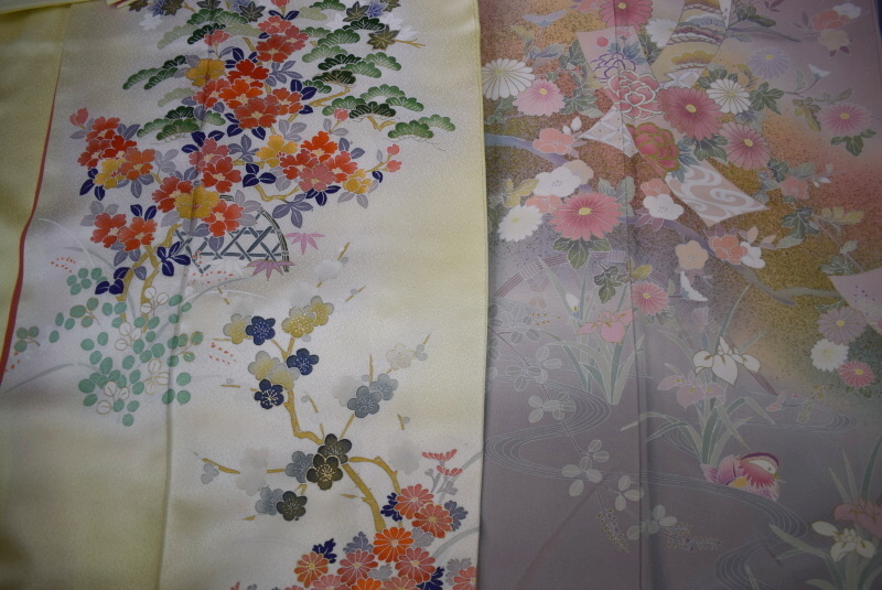 凛々 26E 正絹 訪問着・附下げの着物 10点組 まとめ売り 着用 リメイク材料にも(中古)のオークション落札情報