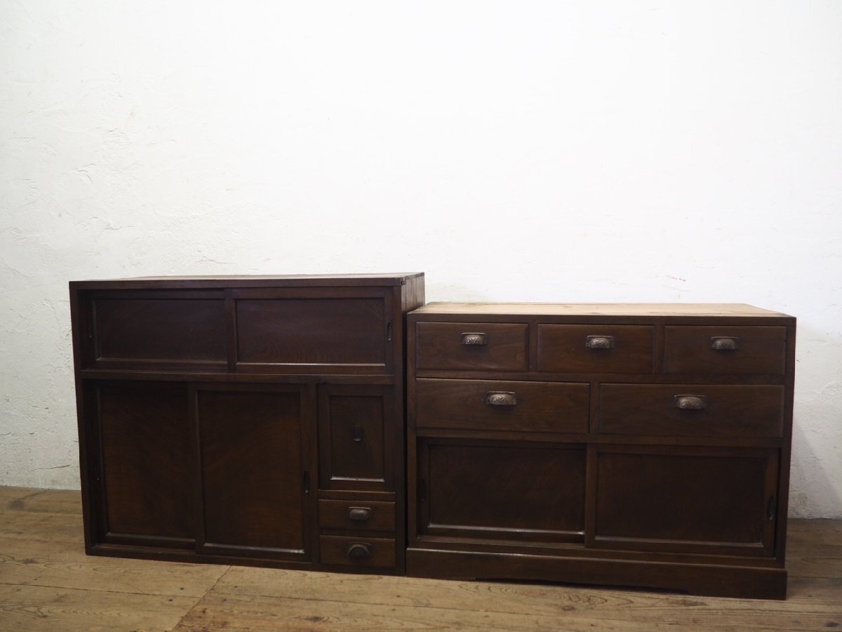 Yahoo!オークション - タ荷F0648 H140cm×W89 5cm アンティーク 2段重...