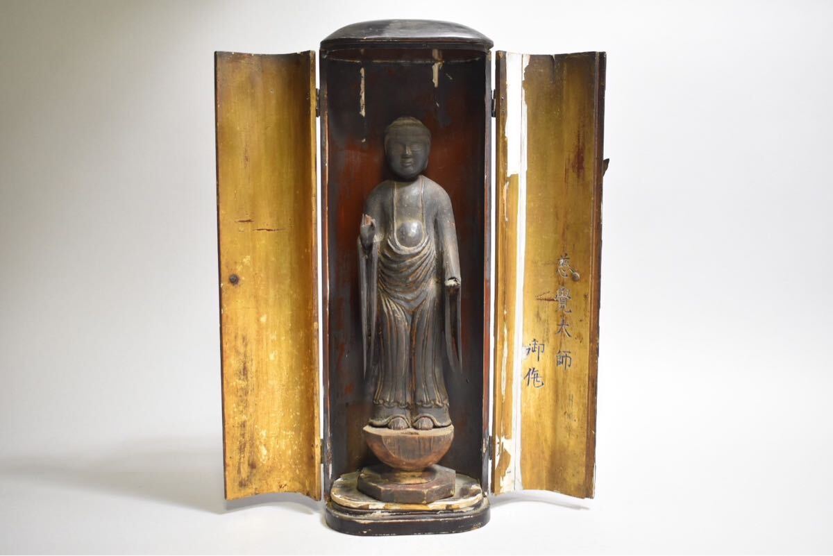 英 A1343 時代 木彫仏立像置物 厨子入 H44㎝ 仏教美術 仏像 佛 木製 彫刻 骨董品 美術品 古美術 時代品(仏像)｜売買されたオークション情報、yahooの商品情報をアーカイブ公開 ...