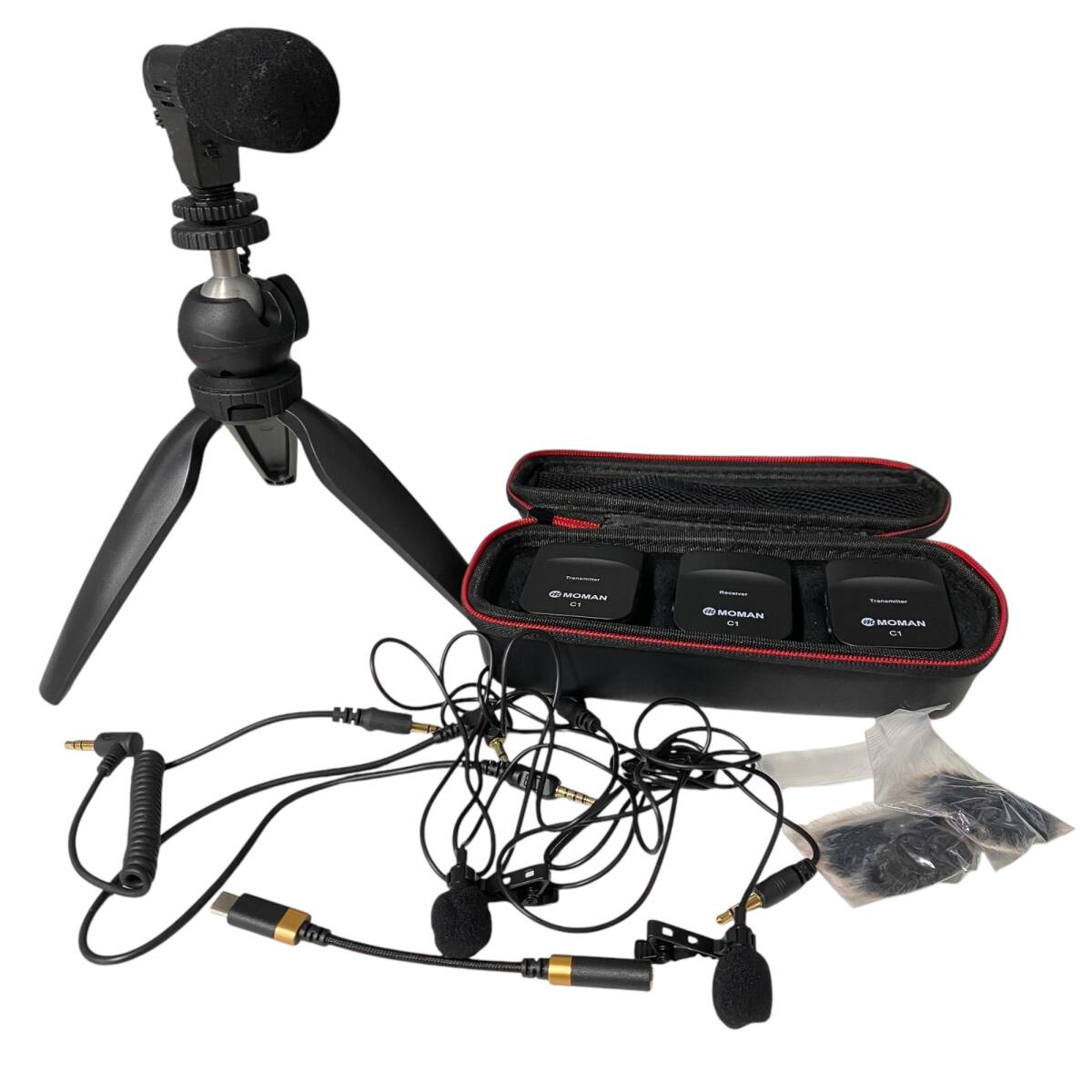 Yahoo!オークション - MOMAN C1 ピンマイク ワイヤレスマイク ブラック...