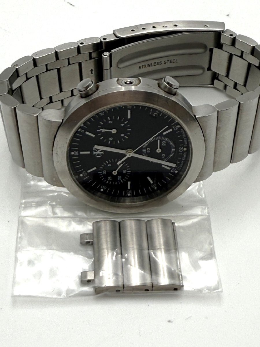 Yahoo!オークション - 1円 カルバンクライン K2171 SS 黒文字盤 メンズ...