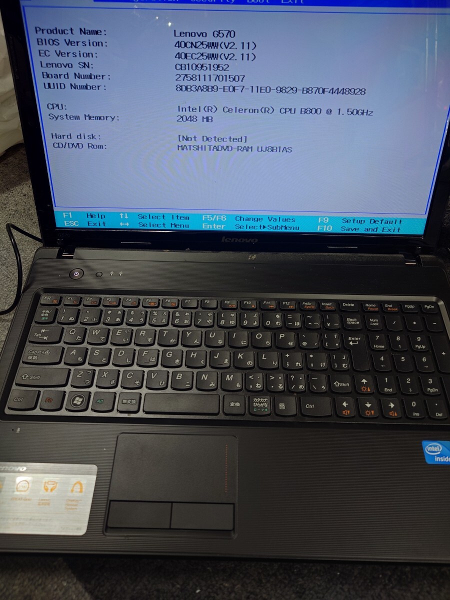 Yahoo!オークション - 中古動作品 lenovo G570 celeron B800 メモリ2GB...